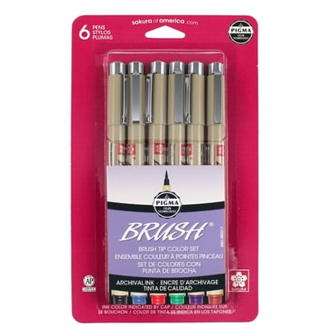 Sakura Pigma Brush Pen Set, 8-Colors - Walmart.com