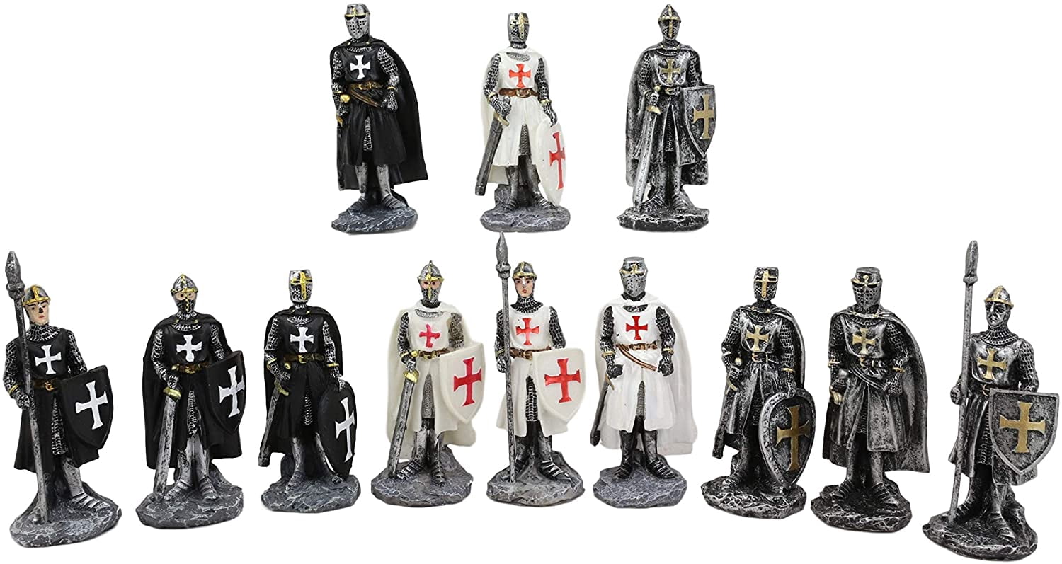 Ebros Set of 12 Medieval Knights Crusaders Figurines Suit of Armor ...
