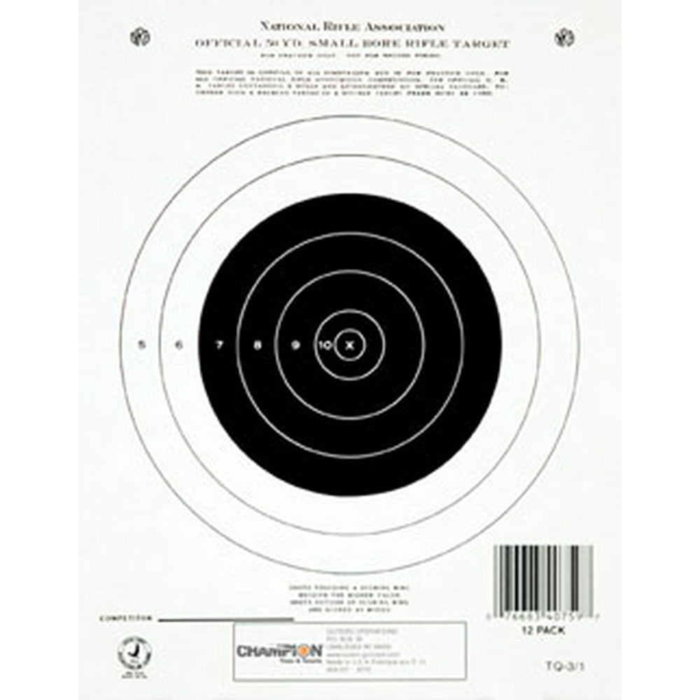 Champion Traps and Targets Official 50 yd Small Bore Rifle Targets ...