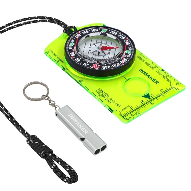 INMAKER Compass, Compass Hiking with Survival Whistle, Luminous Compass ...