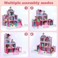 Dollhouse for Girl Kids, 285PCS 13 Rooms Doll House with light Strip ...