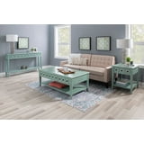 Powell Sadie 3-Drawer Coffee Table with Shelf, Teal - Walmart.com
