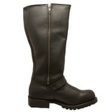 Men's 16" Engineer Zipper Biker Boot Black - Walmart.com