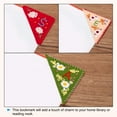 Uxcell Cute Flower Felt Personalized Embroidered Corner Bookmark, Green ...