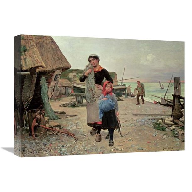 22 in. Fisherfolk Returning with Their Nets Art Print - Henry Bacon ...