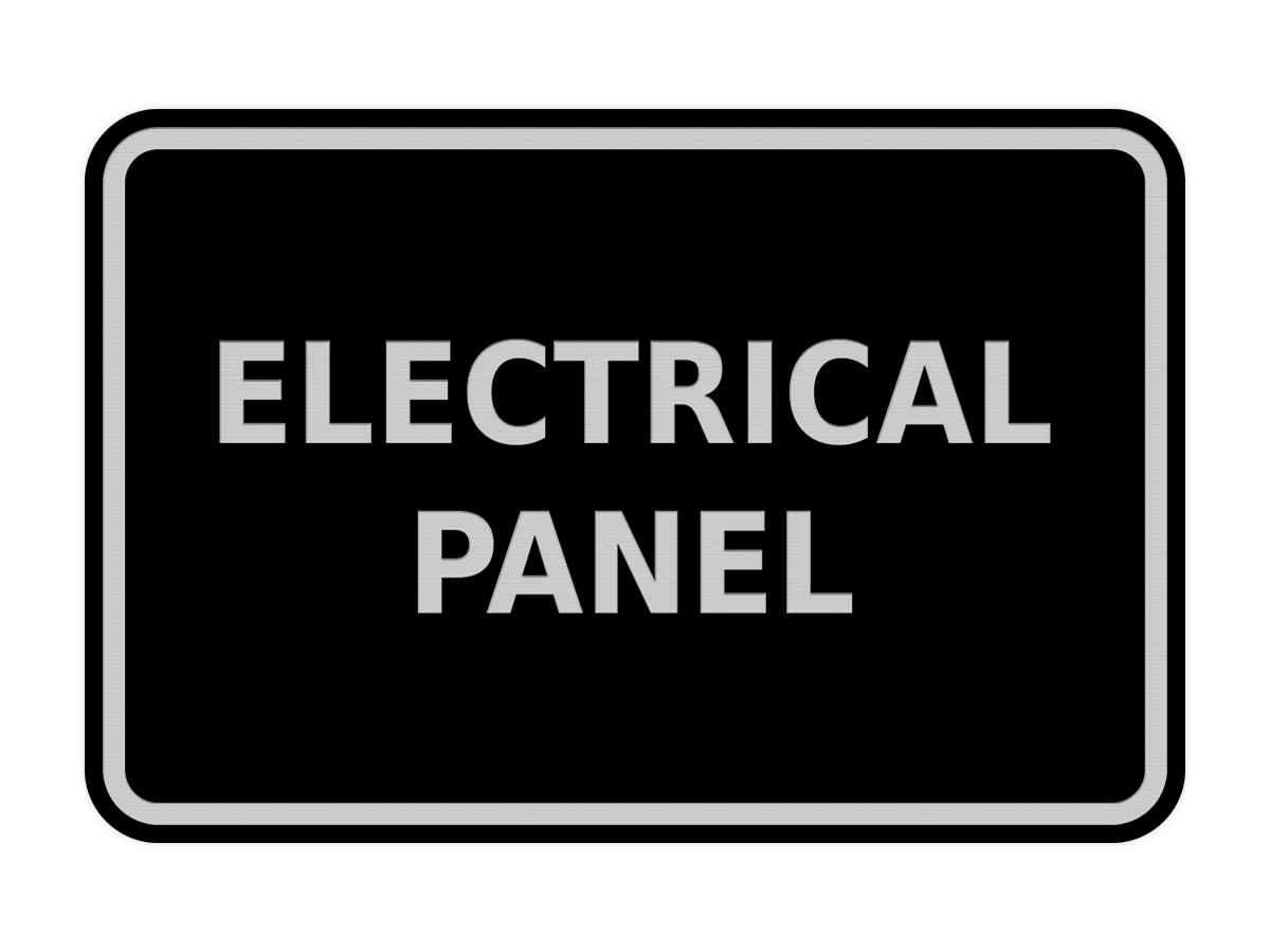 Classic Framed Electrical Panel Sign (Black / Silver) - Large - Walmart.com