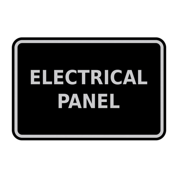 Classic Framed Electrical Panel Sign (Black / Silver) - Large - Walmart.com