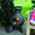 "Esschert Design Outdoor Wood Burning Chiminea, 26"" Black Finish Cast ...