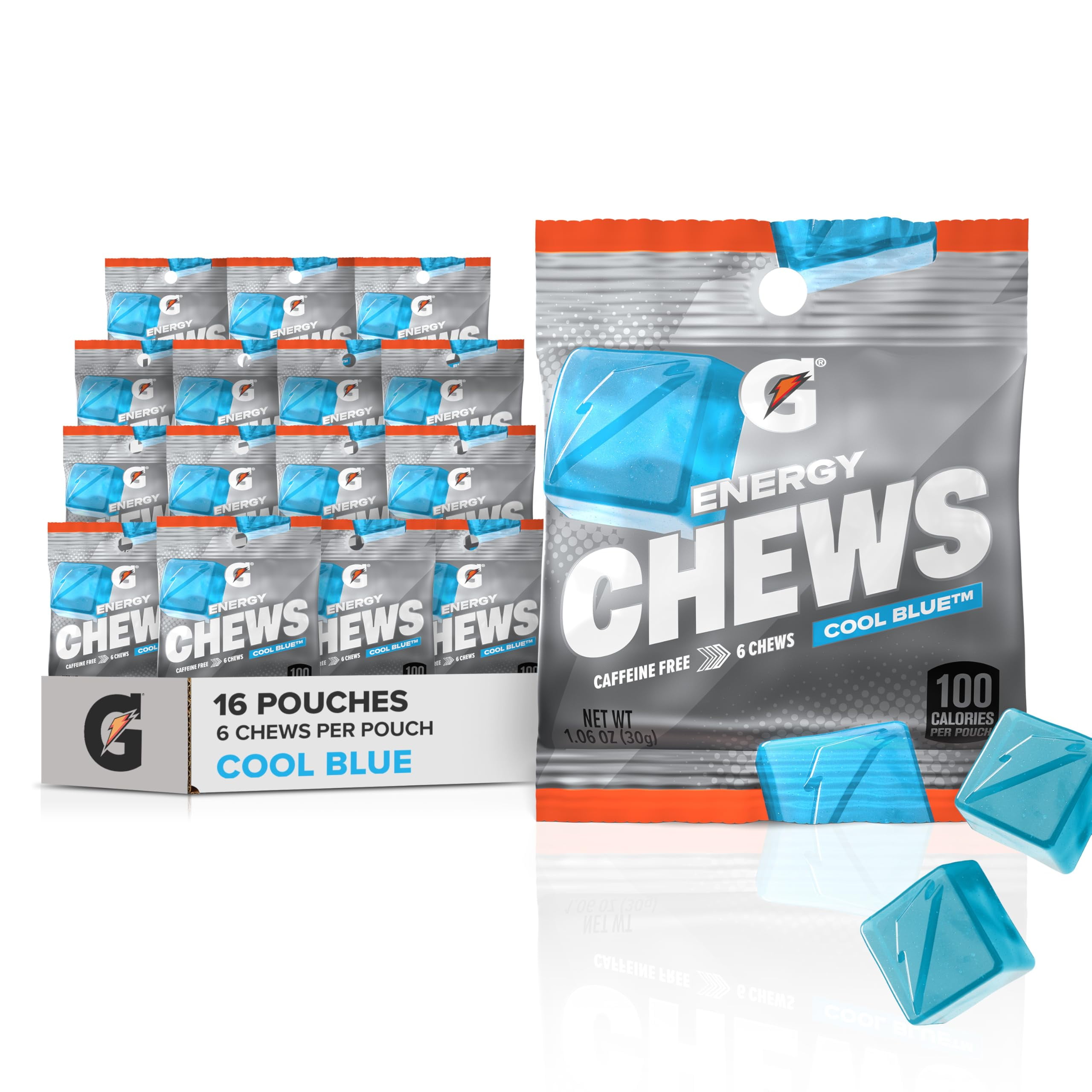 Energy Chews Gatorade Cool Blue, sin cafeína, vitamina B12, 30 g ...