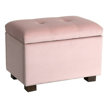 Hodedah Pink Velvet Storage Trunk Ottoman - Walmart.com