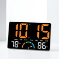 Easy Read Oversized LED Wall Clock With Temperature Humidities Monitor ...
