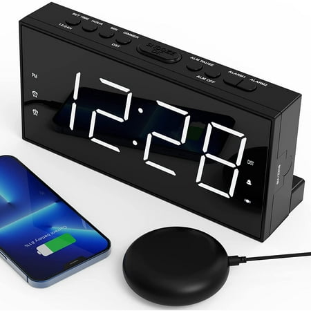 Very Loud Alarm Clock with Bed Shaker,Vibrating Alarm Clock for Heavy ...