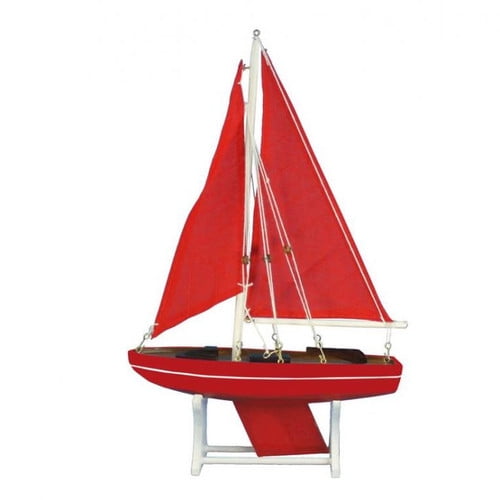 Handcrafted Nautical Decor It Floats Ruby Compass Model Sailboat ...