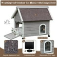 Rockever Weatherproof Outdoor Cat House, Small Pet Shelter with Dome ...