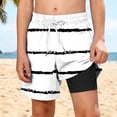 AGKIZG Print Striped Double Layer Pocket Beach Sports Casual Shorts for ...