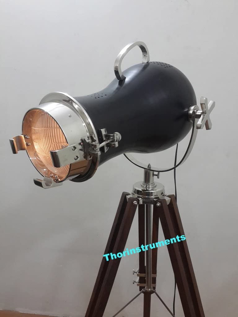 Collectible Designer Powder Coat Spot Light With Heavy Brown Wooden ...