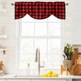 Black Red Retro Plaid Tie Up Valance Curtains Pastoral Plaid Vintage ...