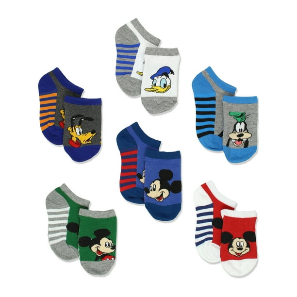 Disney - Mickey Mouse Toddler Boys 6 pack Socks Set MK056BNS MK056ENS ...