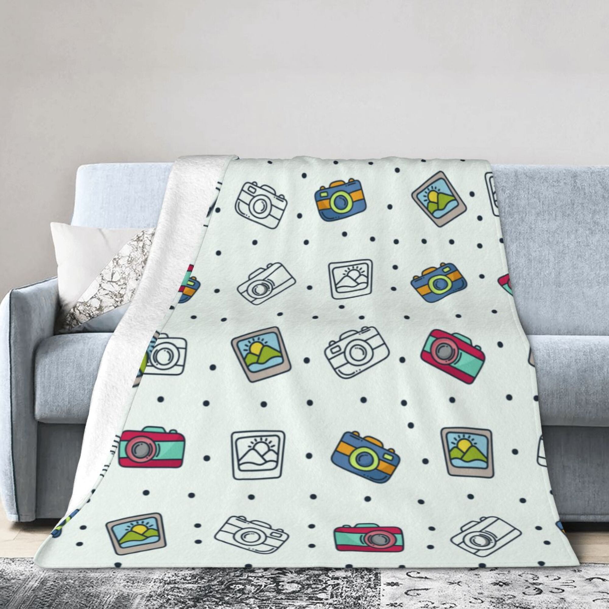 DouZhe Ultra-Soft Micro Fleece Lightweight Flannel Bed Blanket, Cute ...