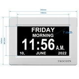 TROCOTN 7 Inchs Modern Electronic Digital Clock Calendar, Large Display ...