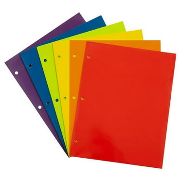 JAM Paper Heavy Duty Plastic 3 Hole Punch School Folders with Pockets ...
