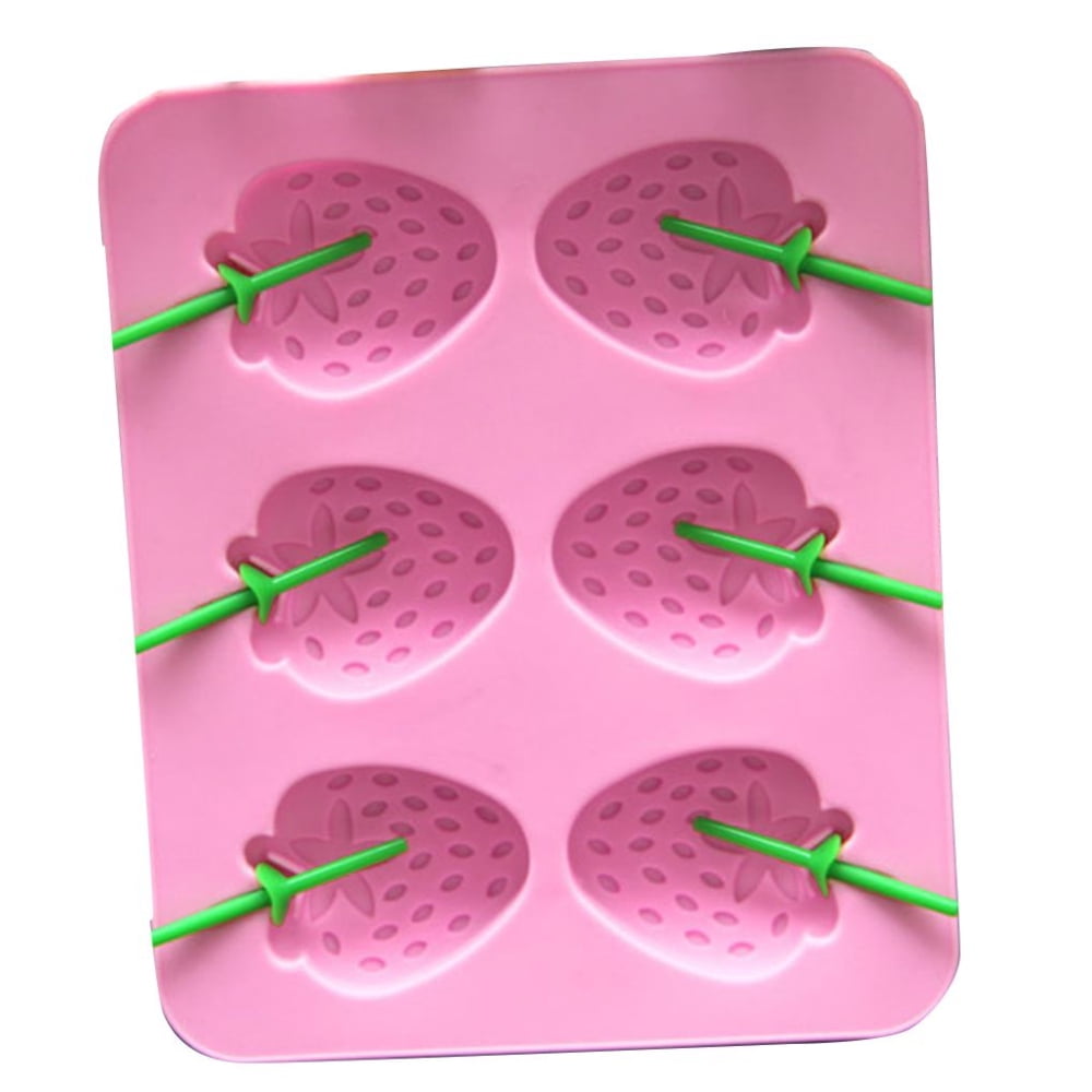 JUNWELL 2PC Strawberry Shape Ice Brick Mold Silicone Fronze Cube Tray ...