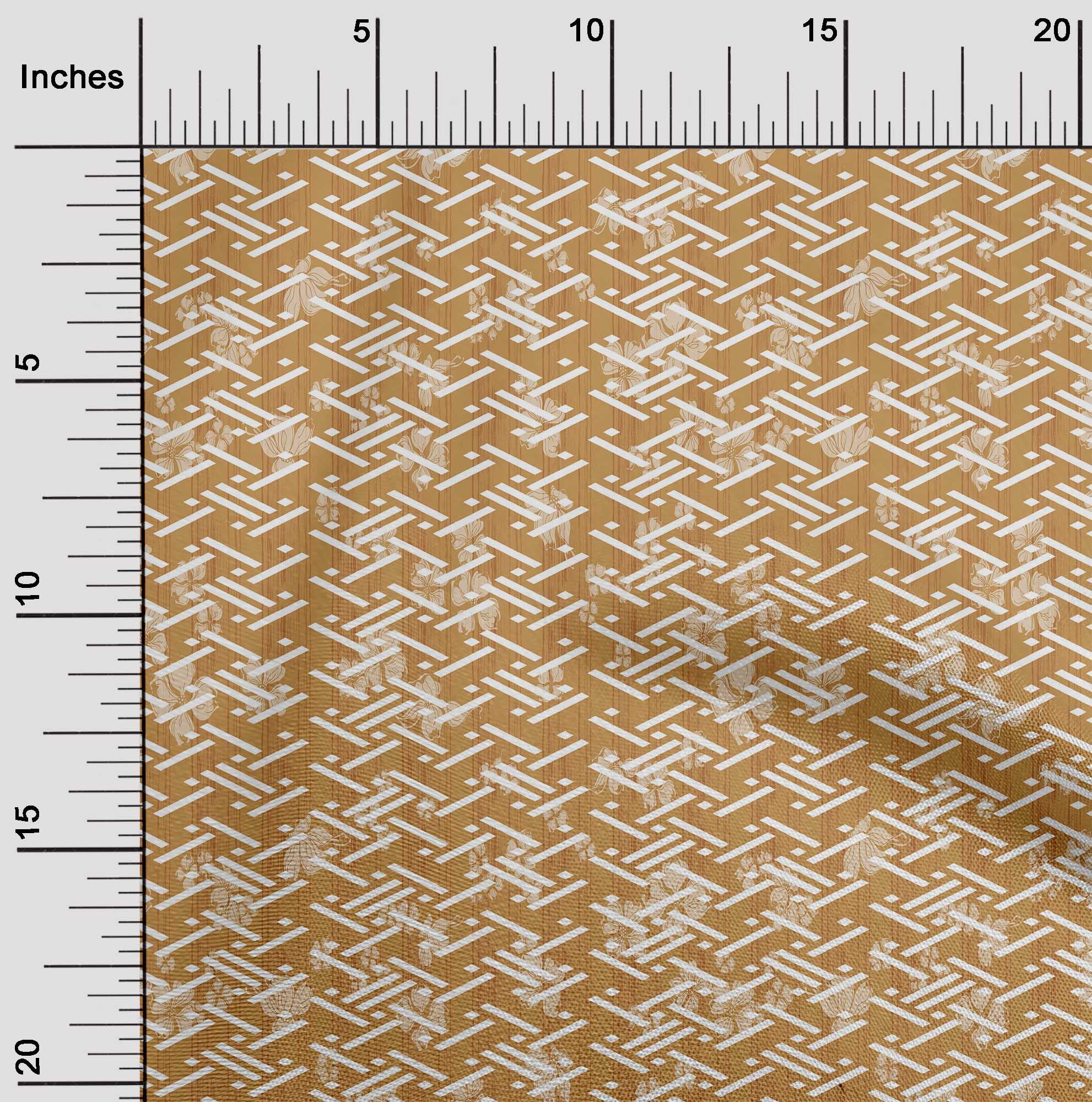 oneOone Viscose Chiffon Dark Goldenrod Fabric Floral & Geometric Diy ...