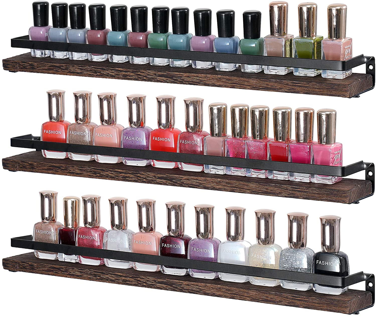 HTAIGUO Nail Polish Rack Organizer Wall Mounted Essential Oil Holder 3 ...