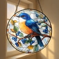 Bluebird Bird Nature Scene Stained Glass Style Window Hanging ...