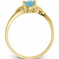 10K Yellow Gold Polished Geniune Blue Topaz Birthstone Ring (Size 7 ...