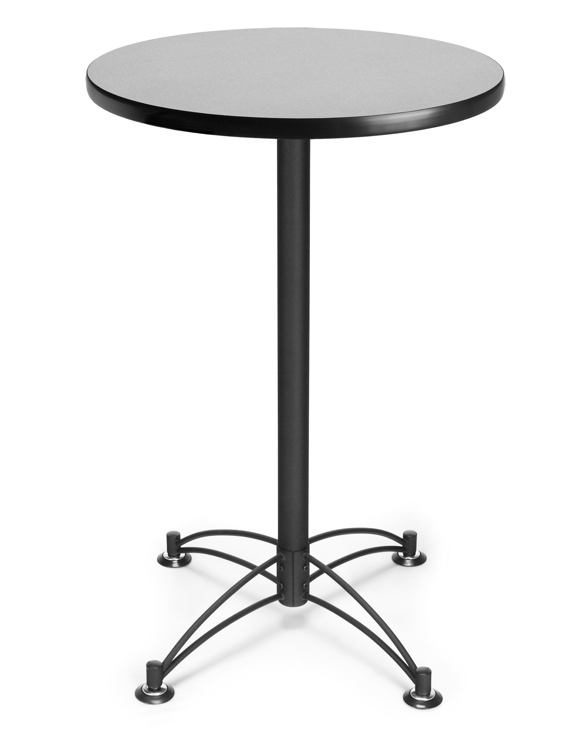 OFM Model CBLT24RD 24" Round Cafe Height Table, Gray Nebula with Black ...