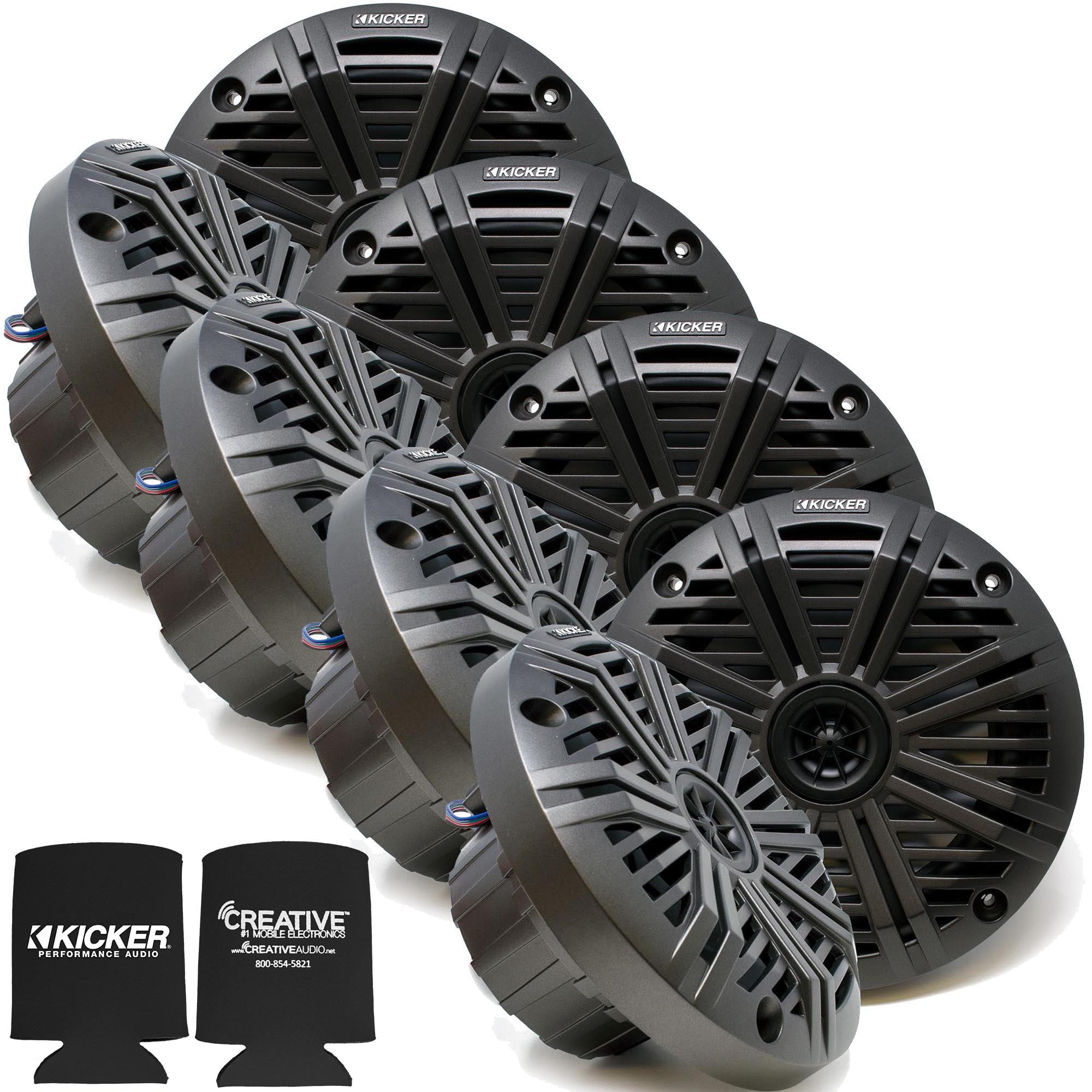 Kicker 6.5" Marine Speakers (4 Pair) Charcoal Salt Water Grills OEM ...