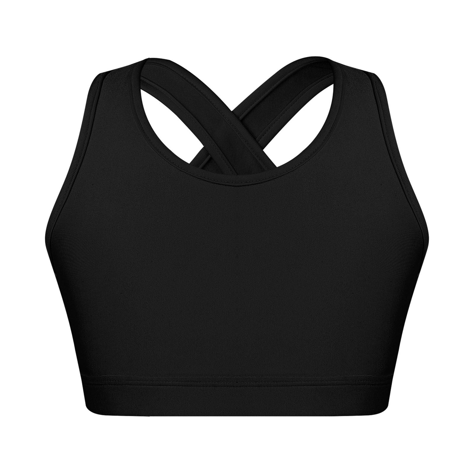 inhzoy Kids Girls Gymnastic Crop Top Yoga Workout Sports Bra Top Cirss ...