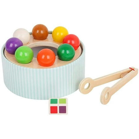 Plannu Rainbow Ball Game, Rainbow Ball Wooden Toy Clip Logic Game ...