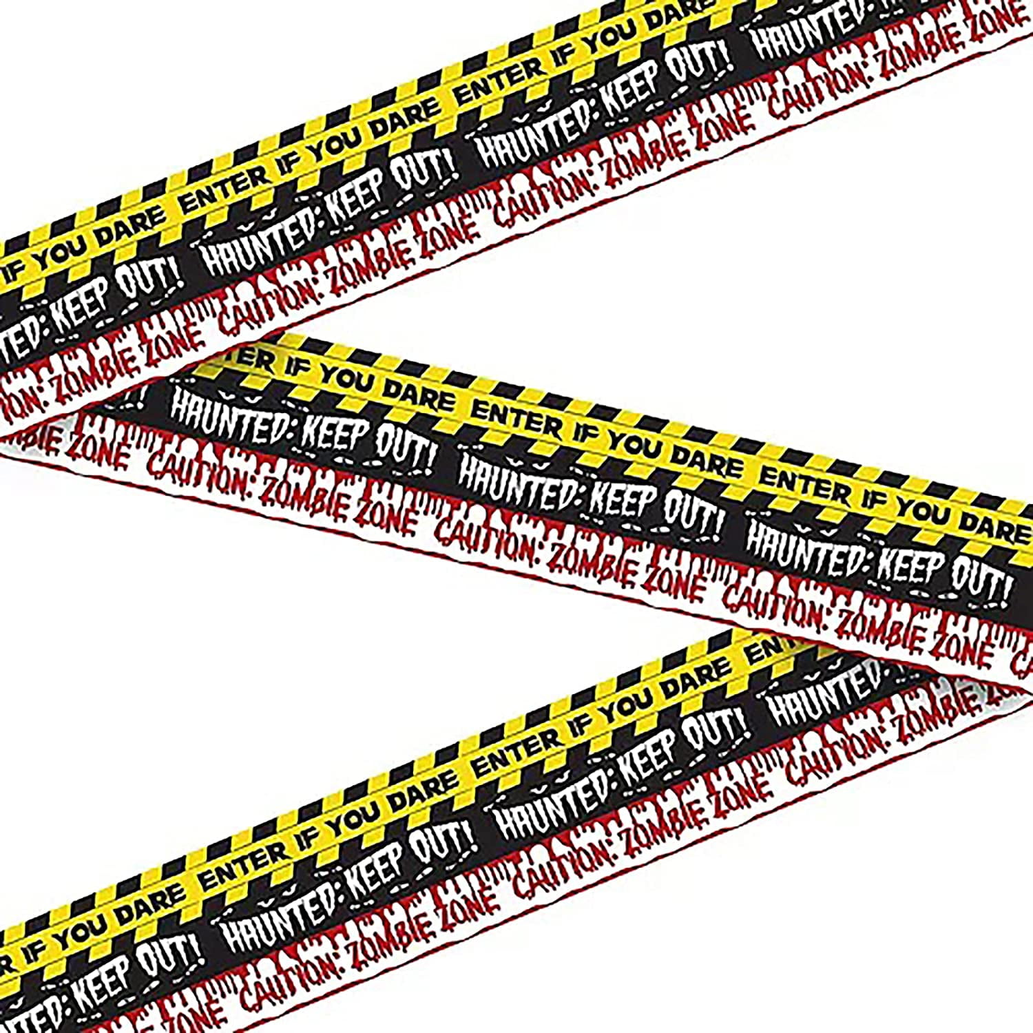 Decorative 30ft Halloween Caution Tape (Pack of 3) - Enter If Your Dare, Zombie Zone, Haunted ...