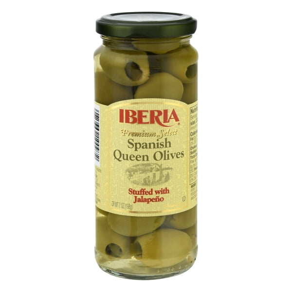 Iberia Foods Iberia Spanish Queen Olives Stuffed with Jalapenos, 7 oz ...