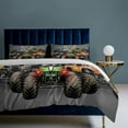 Cartoon Anime Monster Truck Jam Thickened Bed 3 Pieces Set With Pillow ...