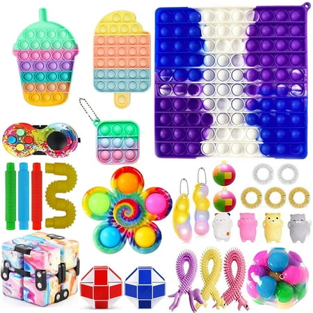 Fidget Packs Anti-Anxiety Tools, Big Pop Fidget Block Set Stress Relief ...