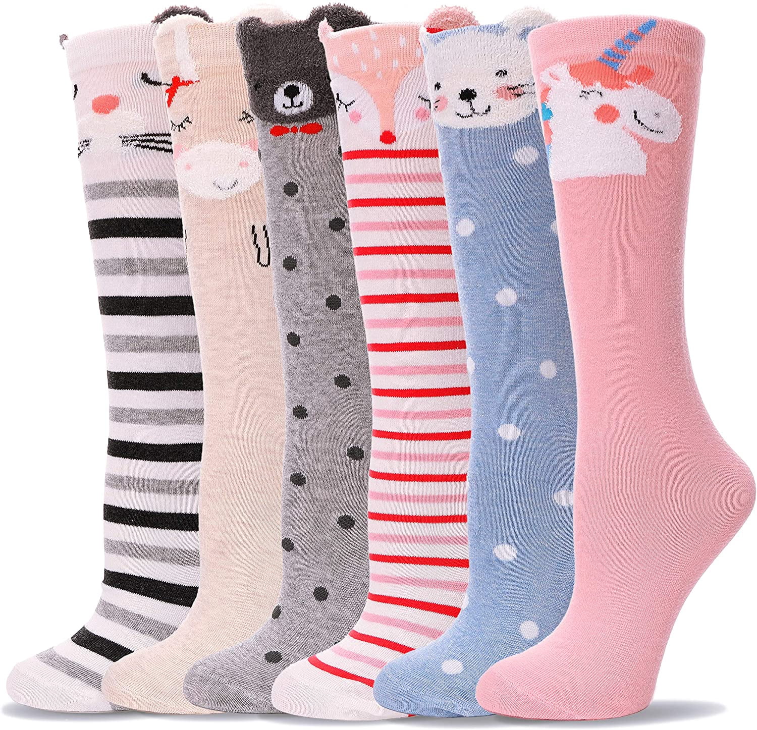 Girls Knee High Long Socks Tall Funny Boot Long Child Carzy Animal Cute ...