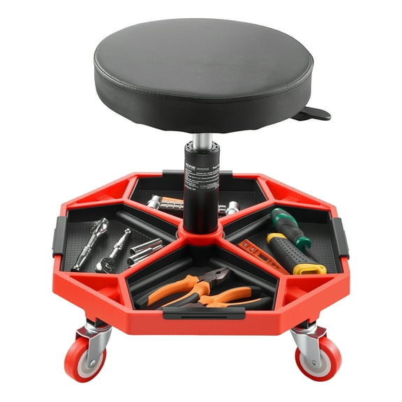 Magshion Rolling Garage Stool, 300 lbs Capacity, Adjustable Height ...