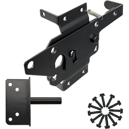 Qlvily Self-Locking Gate Latch, Heavy Duty Post Mount Automatic Gravity ...