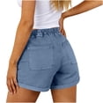 Dealovy Jean Shorts Womens Mid Rise Denim Shorts Drawstring Baggy ...