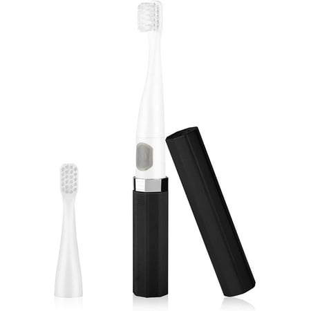 Travel Electric Toothbrush with 2 Brush Head 2 Modes Waterproof Sonic ...