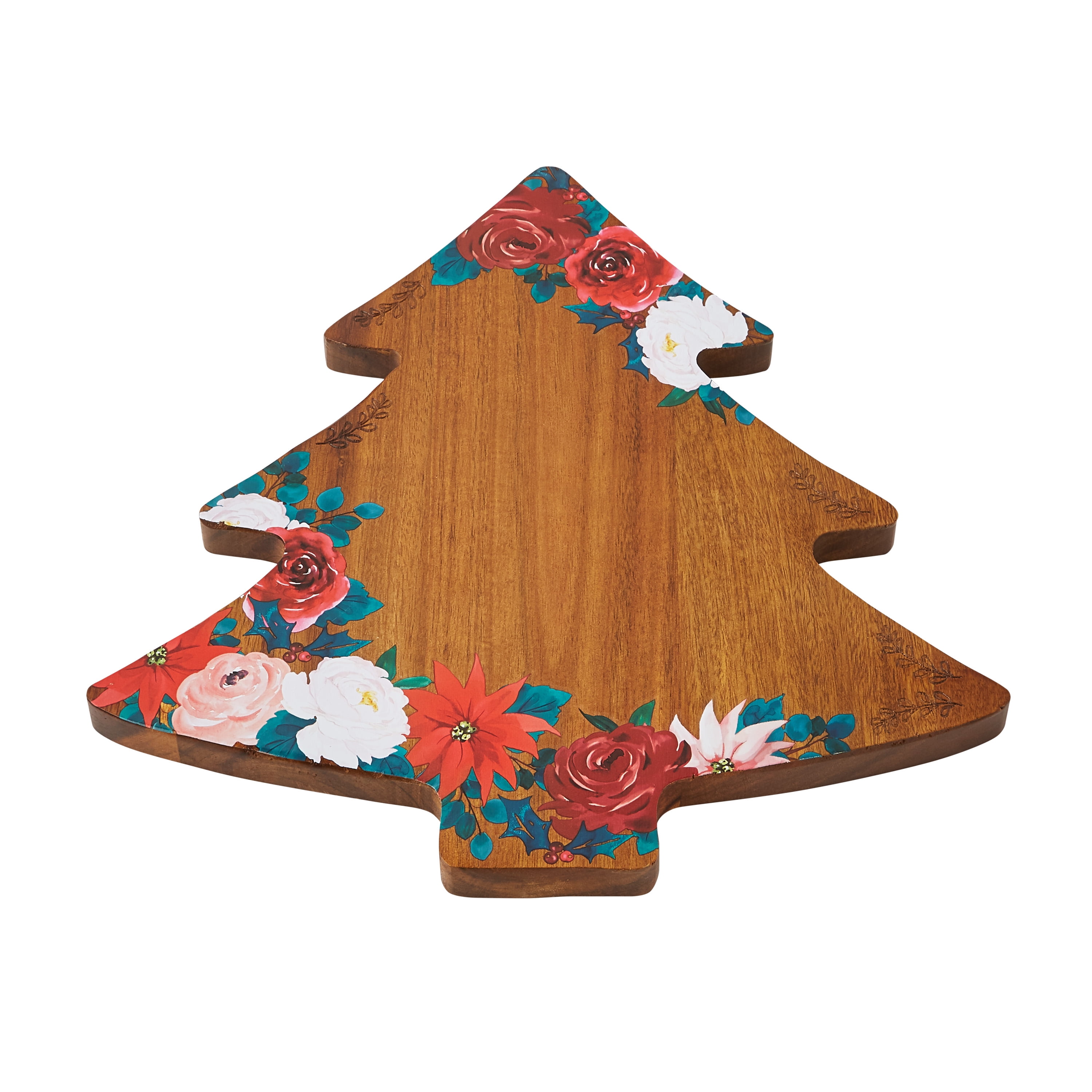 Buy The Pioneer Woman Holiday Acacia Wood Christmas Tree Charcuterie ...