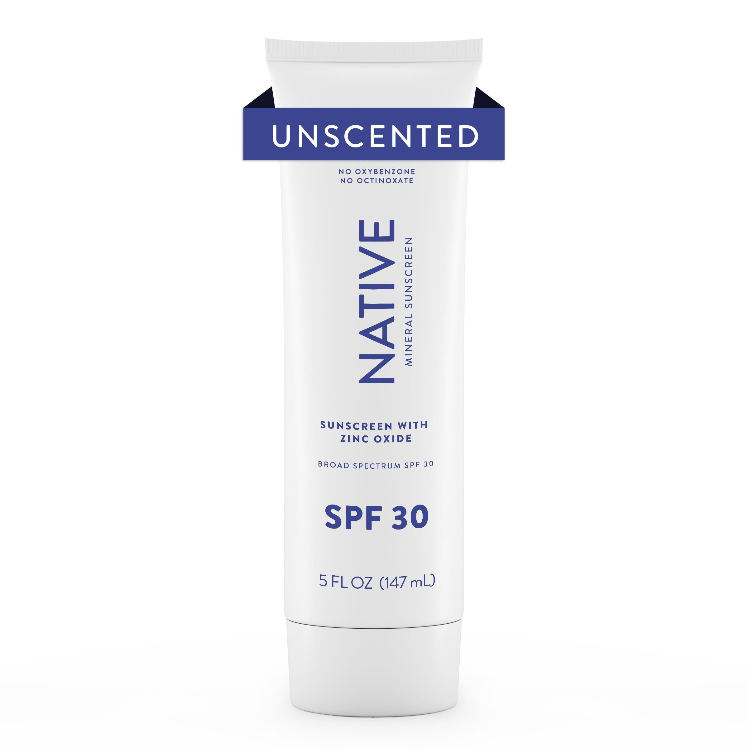 Native Unscented Mineral Sunscreen Lotion SPF 30, 5.0 oz - Walmart.com