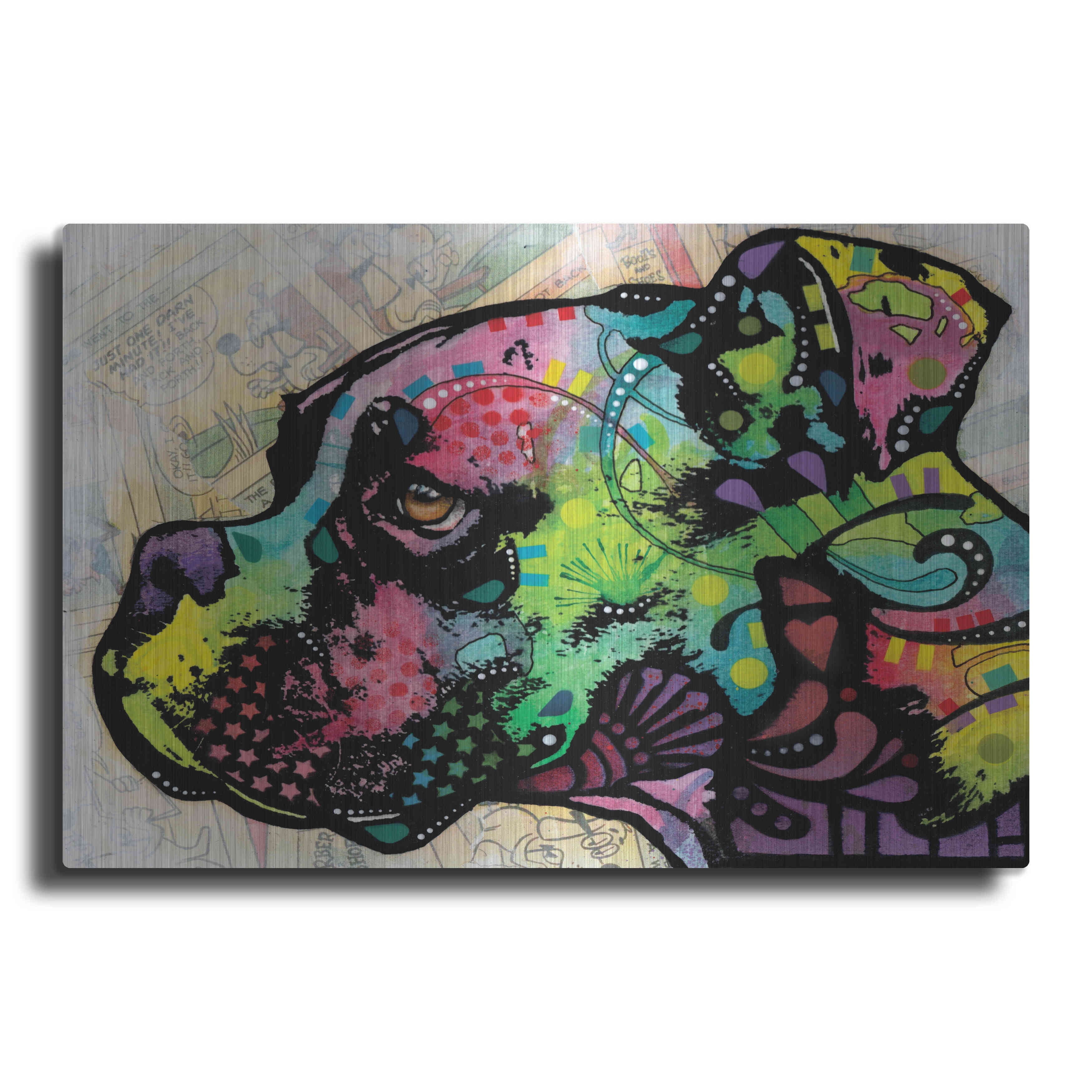 Luxe Metal Art 'Profile Boxer Deco' by Dean Russo, Metal Wall Art, 24 ...