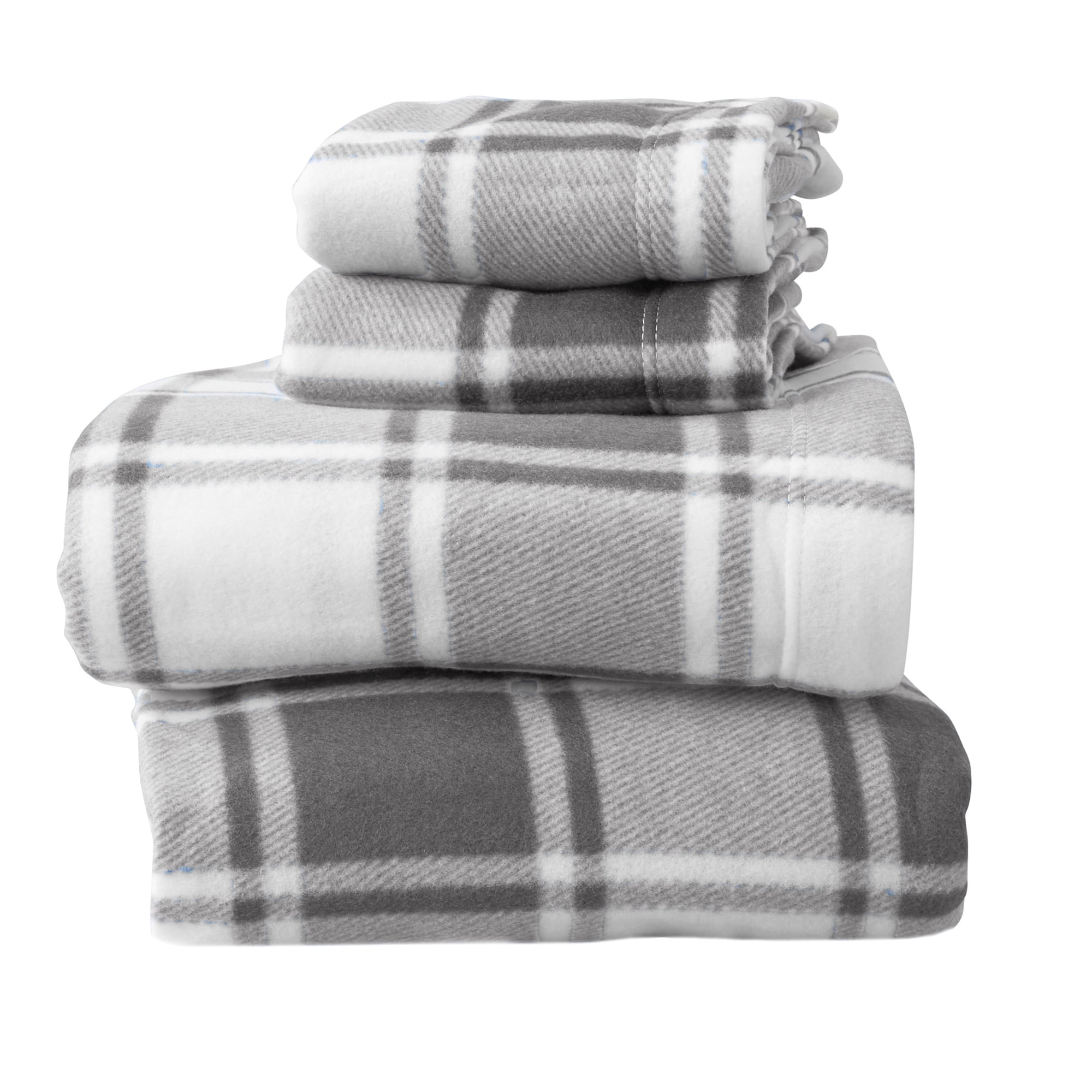 Great Bay Home Extra Plush Plaid Fleece Warm & Cozy Sheet Set (King ...