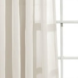 Ruched Waterfall Linen Window Curtain Panel Dark Linen Single 52X84 ...