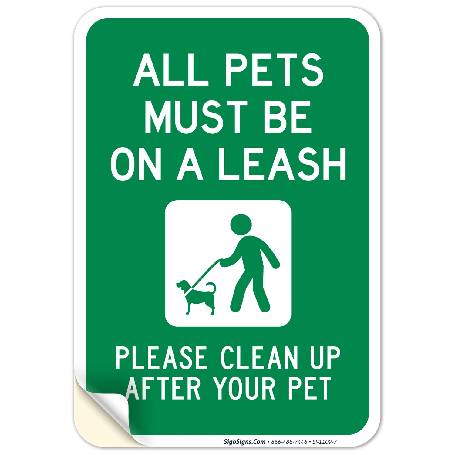All Pets Must Be On A Leash Sign, - Walmart.com