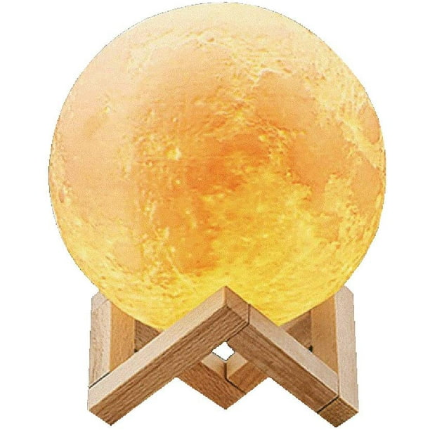 XBRW 3D Moonlight lamp with 7 Colors, Comfortable Moon lamp with Stand ...